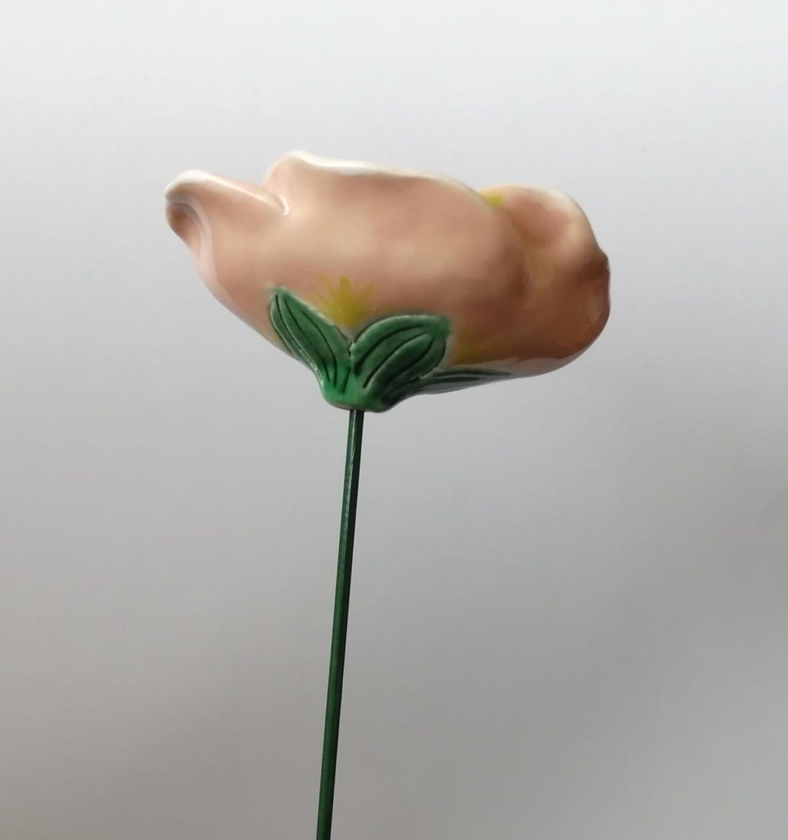 Ceramic Sandy Pink Flower Handmade, Pottery Flowers Decor, Ceramic ...
