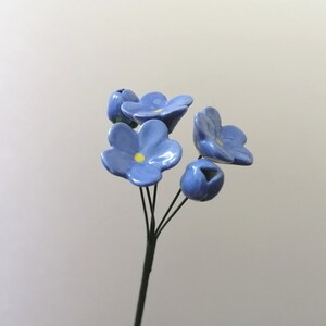 Ceramic Forget Me Not, Handmade Forget Me Not, Ceramic Blue Flowers ...