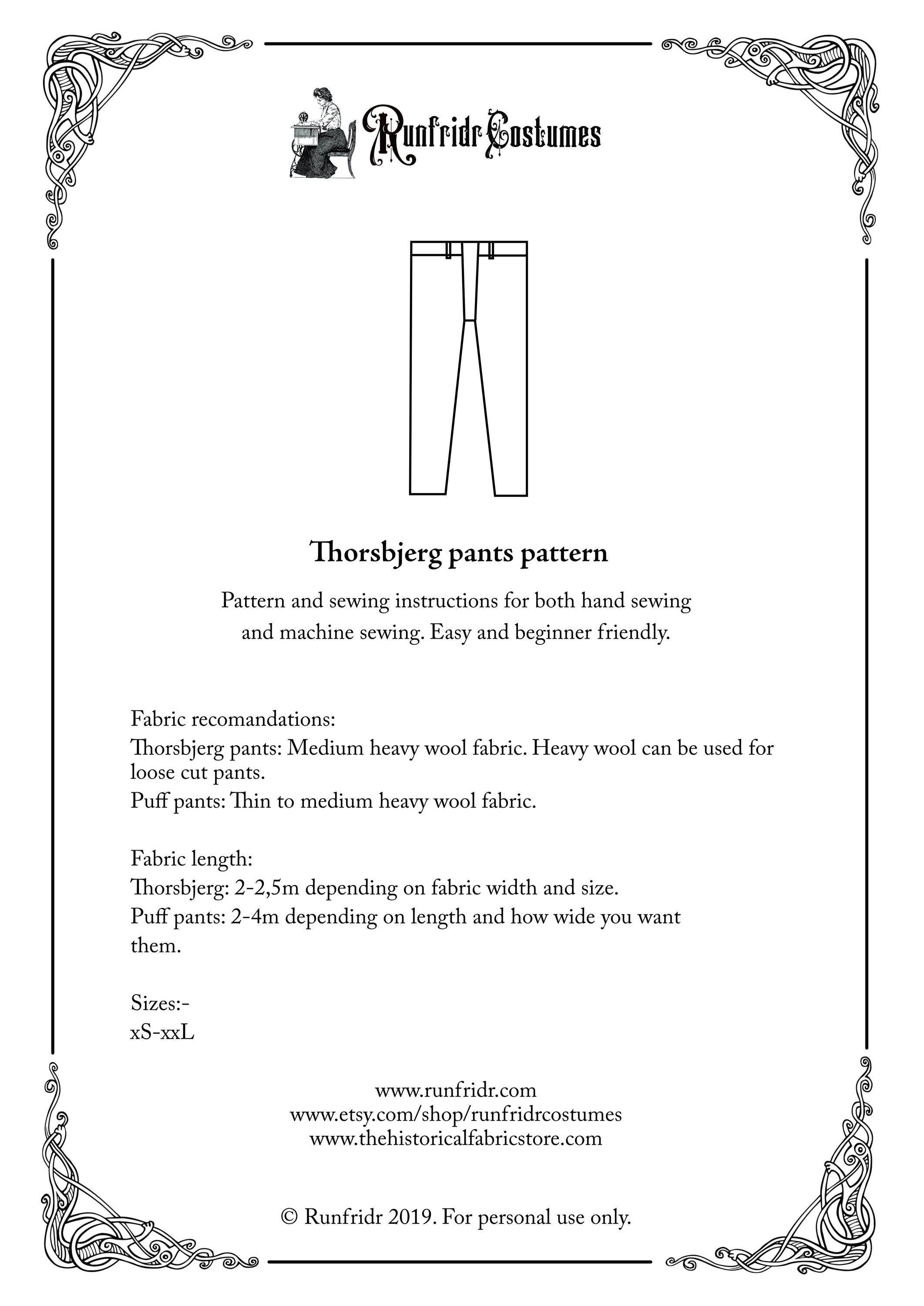 DIGITAL Runfridr Sewing Pattern- Thorsberg Migration Period to Viking ...
