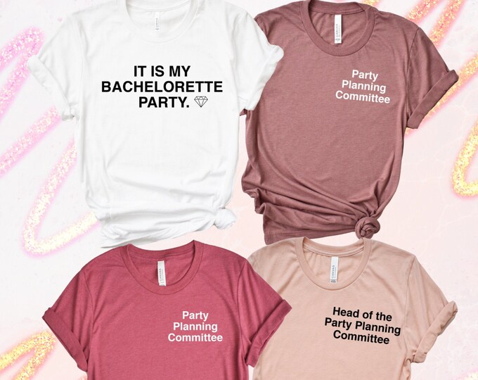 Office Party Planning Committee Bachelorette Party Shirts Women's ...