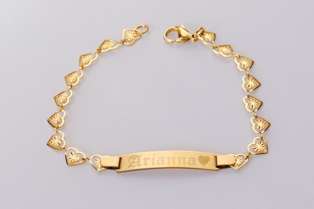 Personalized Gold Bracelet, Delicate Ladies Bracelet, Custom Engraved ...
