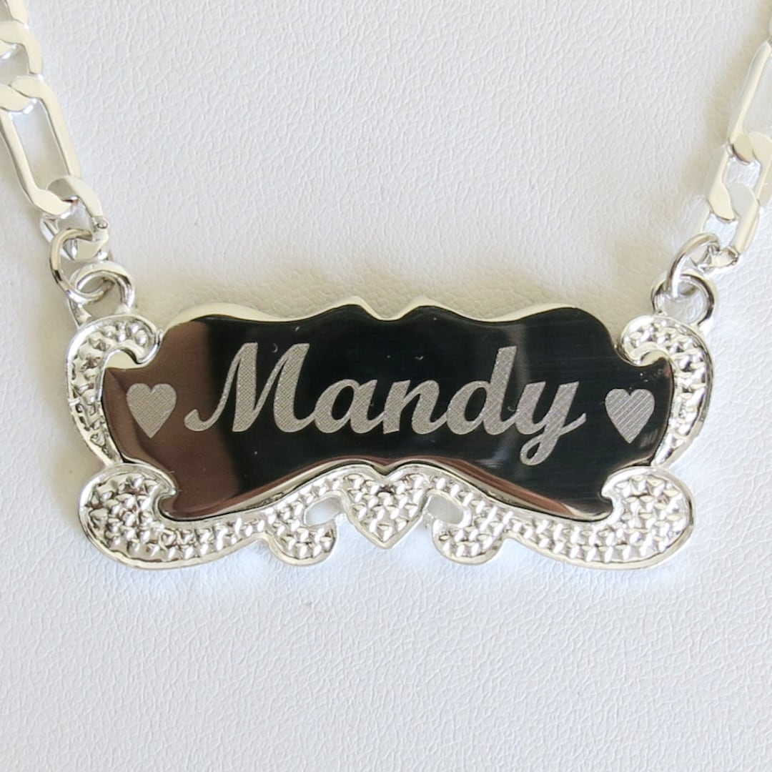 Sterling Silver Name Necklace,personalized Any Name Plate, Personalized ...