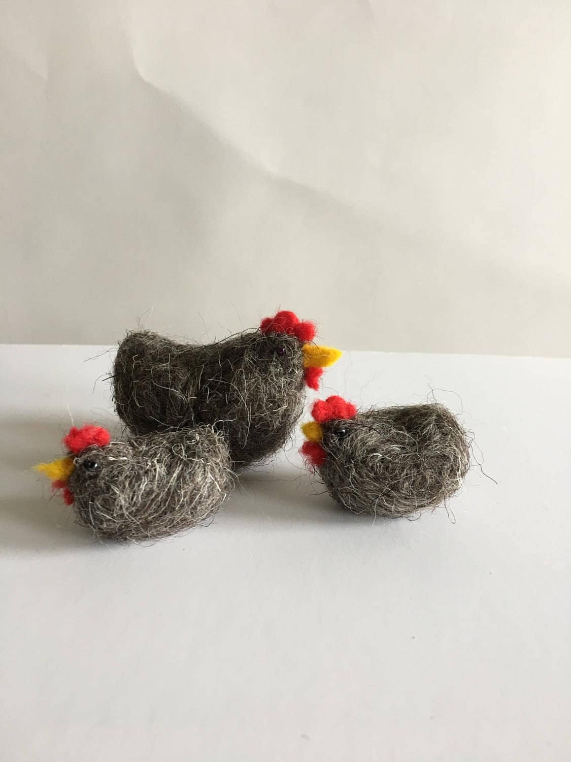 Handmade Needle Felted Group of Chickens | Etsy