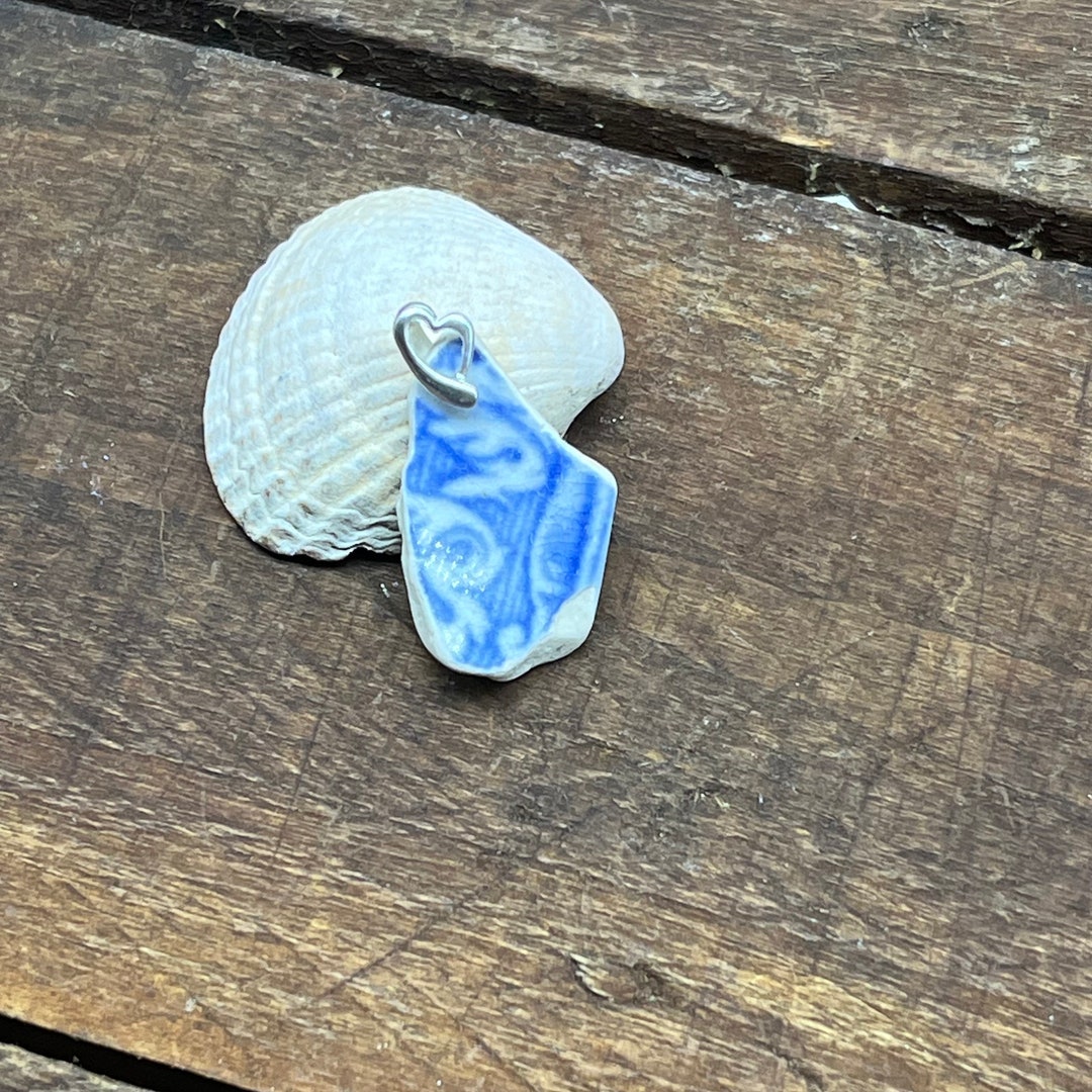 Scottish Sea Pottery Pendant, Pattern Pottery, Double Sided Pendant ...