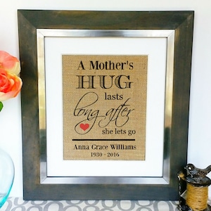 Mother Memorial Sign Sympathy Gift in Memory of Mom Mommy Condolence ...