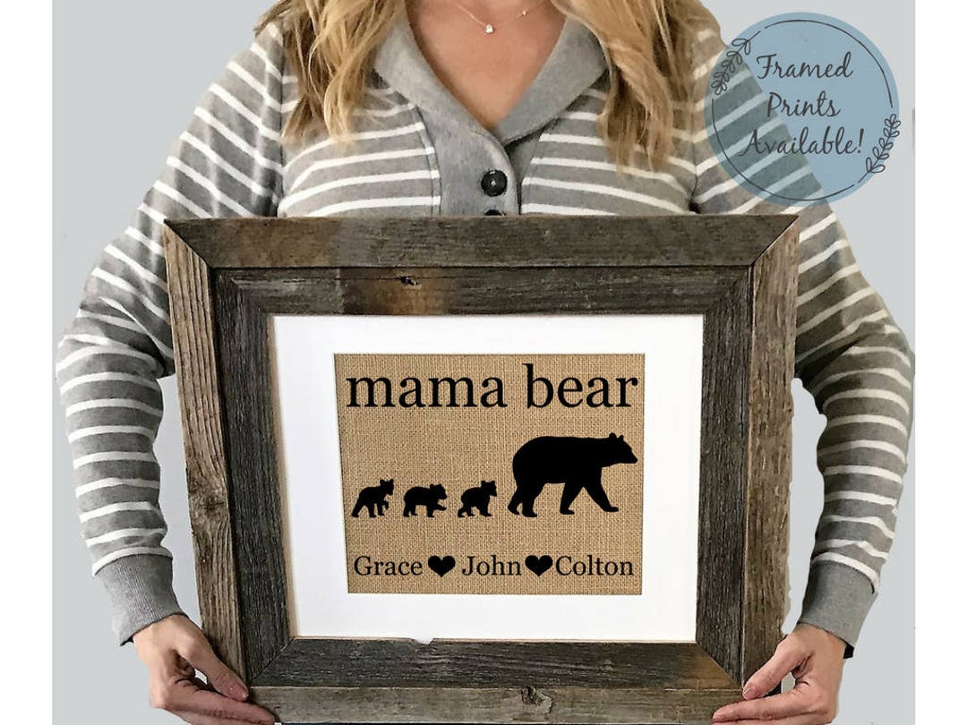 Mama Bear Sign - Birthday Present for Mom - Momma Bear Gifts - Baby ...