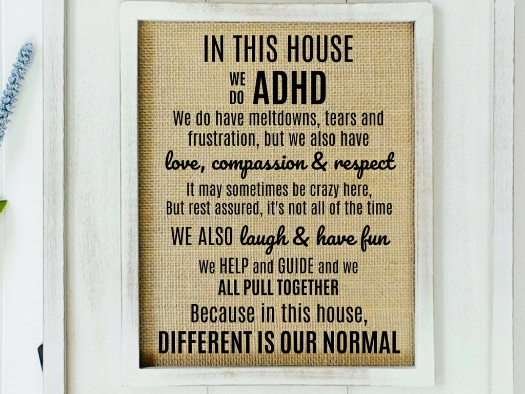 ADHD AWARENESS Sign for Home Attention Deficit Hyperactivity - Etsy