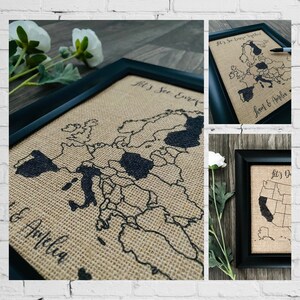Travel Map of USA - Engagement Gifts for Couple - United States ...