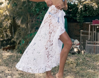Beach Wrap Bride Sarong Bride Maxi Skirt Coverup Cover Beach Wrap ...