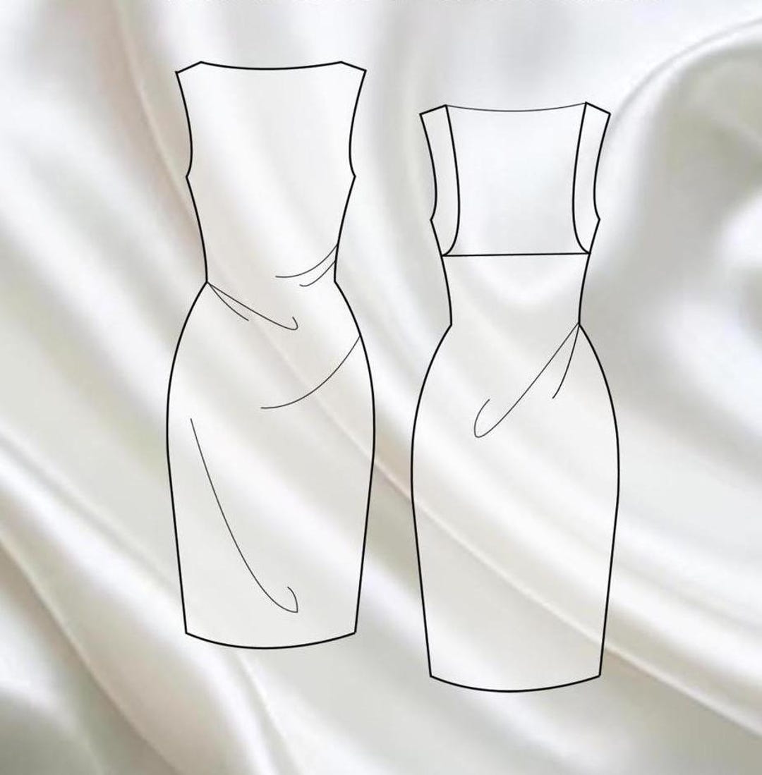 Bias Cut Dress Sewing Pattern PDF | Backless Midi Dress Pattern ...