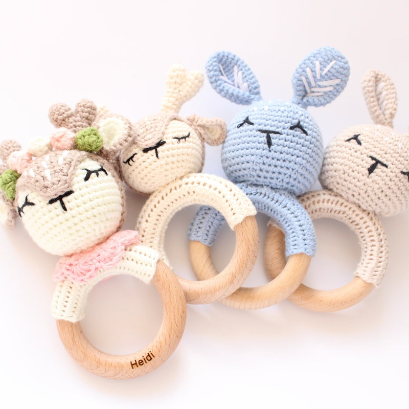 Bunny Rattle - Etsy