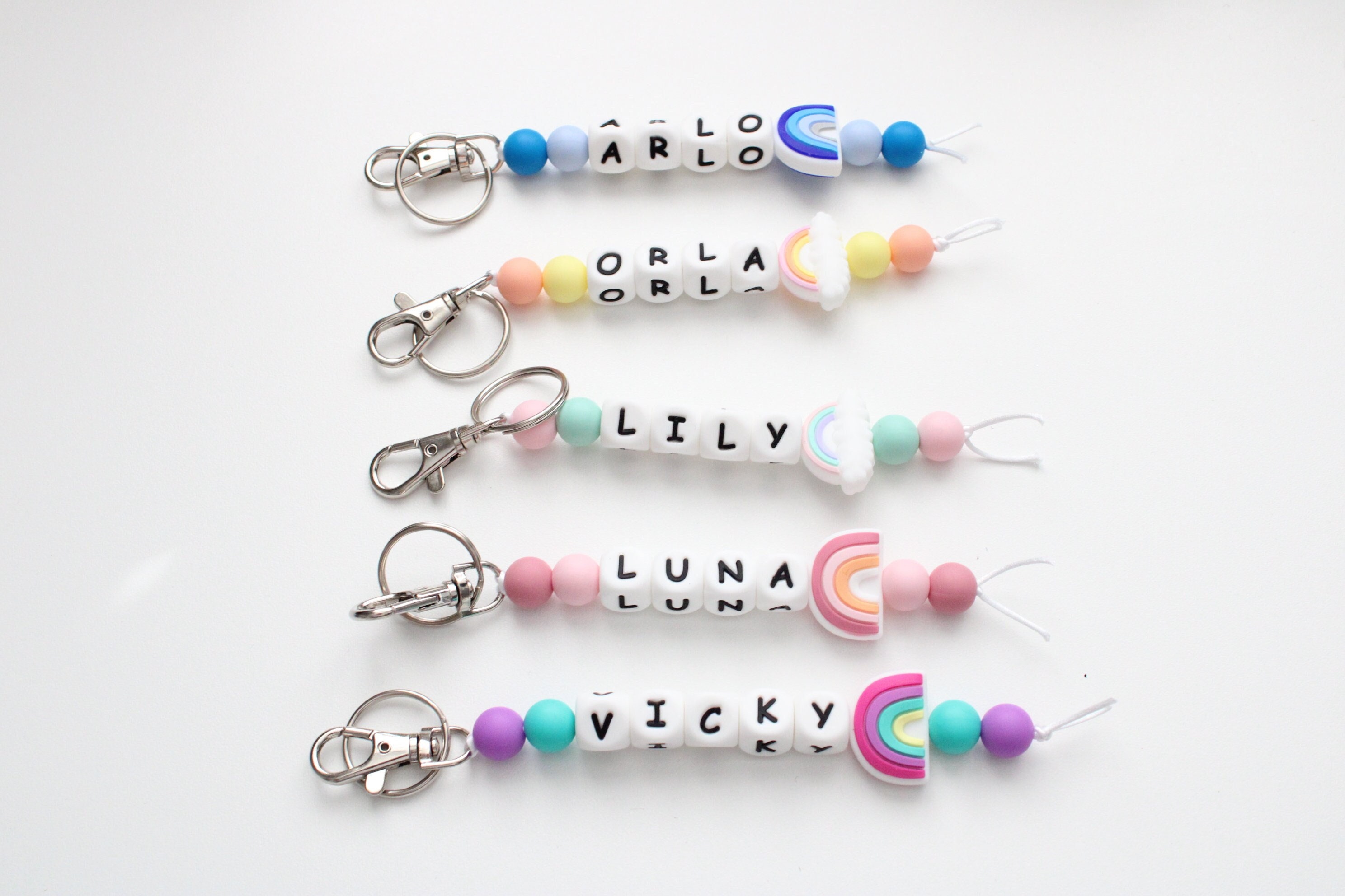 Back to School Personalised Rainbow Keyring Back to School - Etsy
