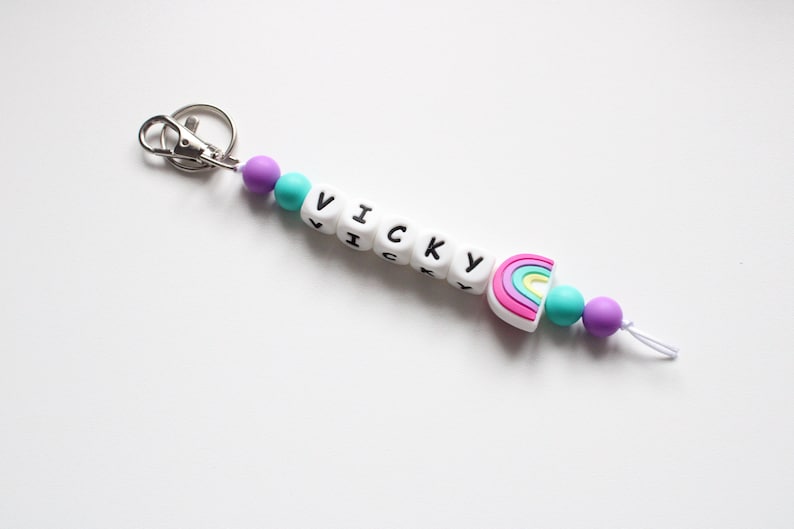 Back to School Personalised Rainbow Keyring Back to School - Etsy