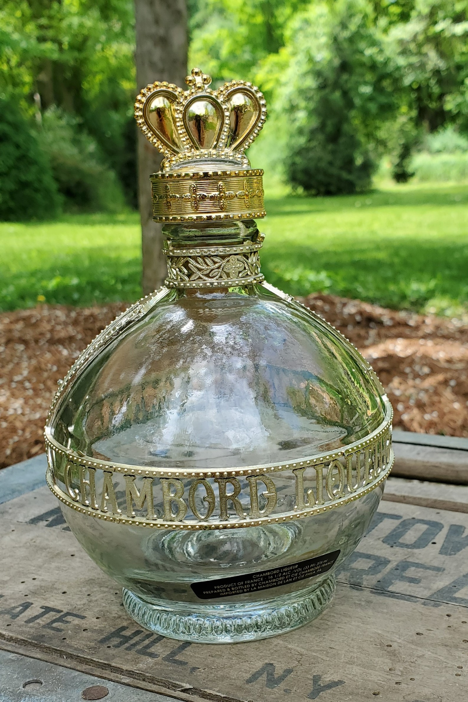 Chambord Liqueur Royale Deluxe Glass Bottle Empty Decanter Vintage 375 Ml Etsy