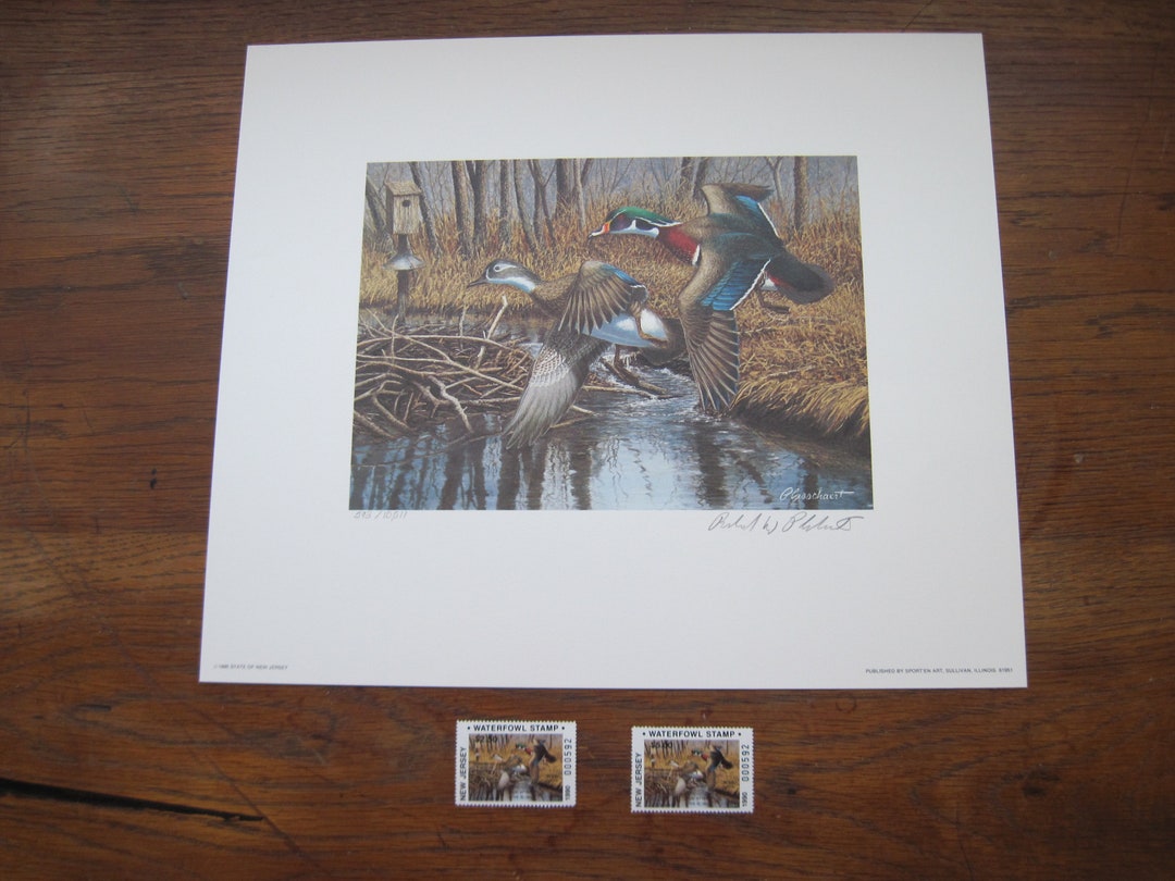 1990 New Jersey Waterfowl Stamp Print Richard Plasschaert - Etsy