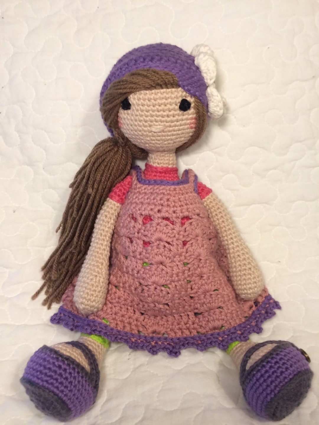 Lilly Girl Doll Crocheted Amigurimi Friend for 3 Years, Pretend Play ...