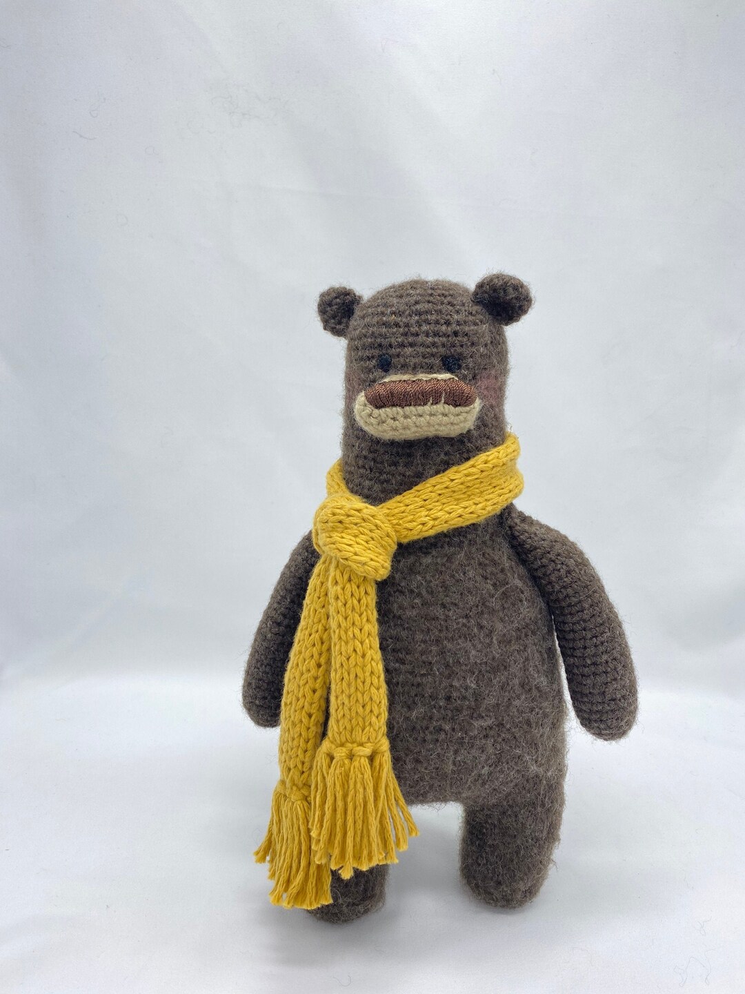 Papa Bear, Classic Teddy With Knit Scarfready TO SHIP - Etsy