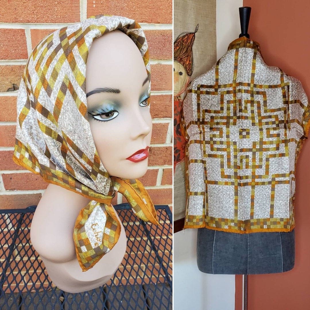 Vintage Silk Scarf by Echo. 1950s 60s 70s Chinoiserie-style - Etsy