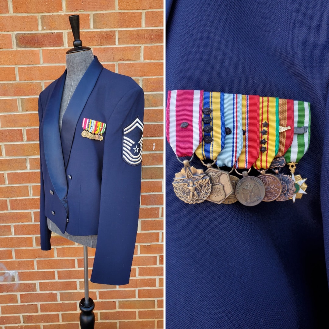1980s US Air Force Chief Master Sargeant Short Dress Jacket and Pants ...