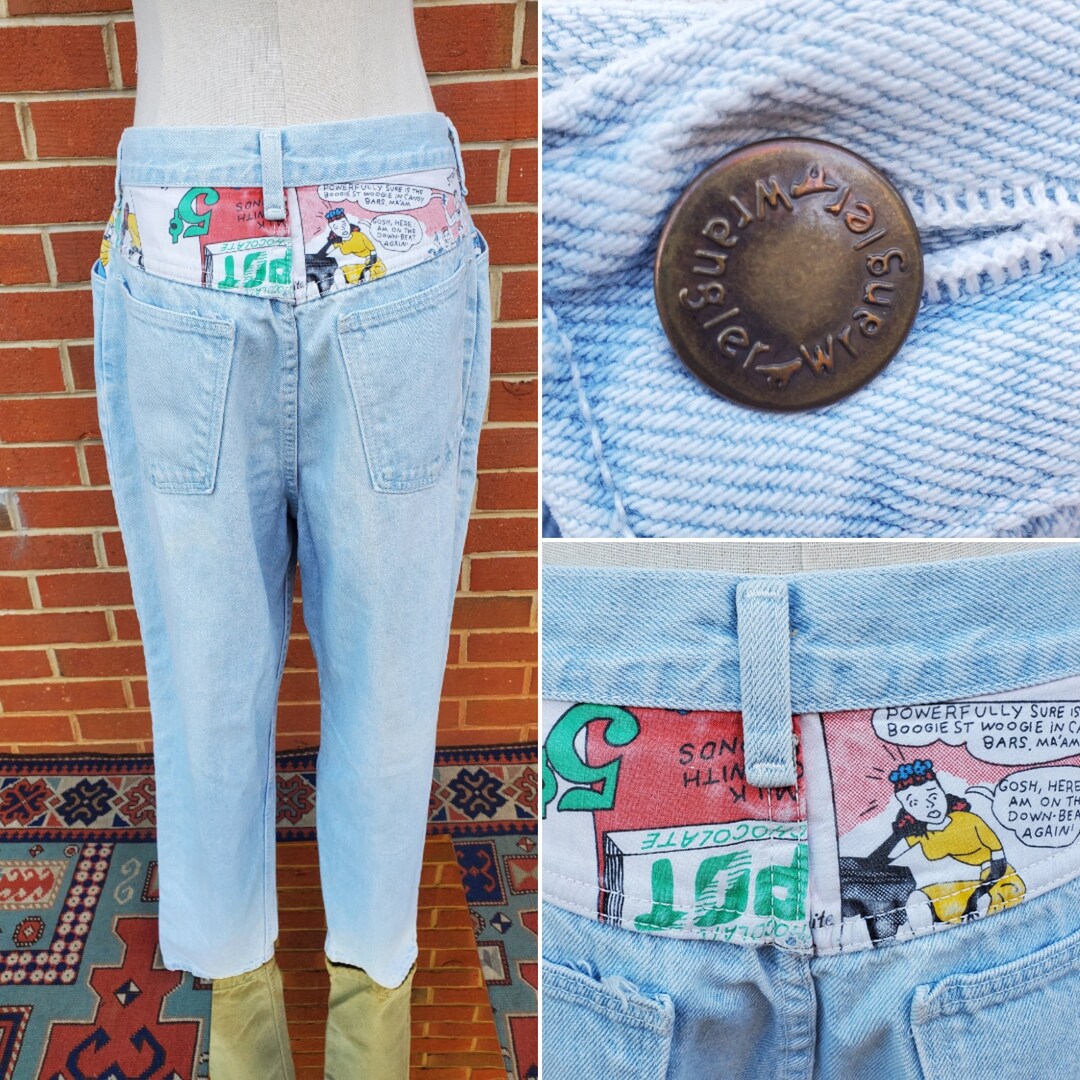 RARE 1980s Wrangler Comic Strip Denim Jeans Size Womens M. - Etsy