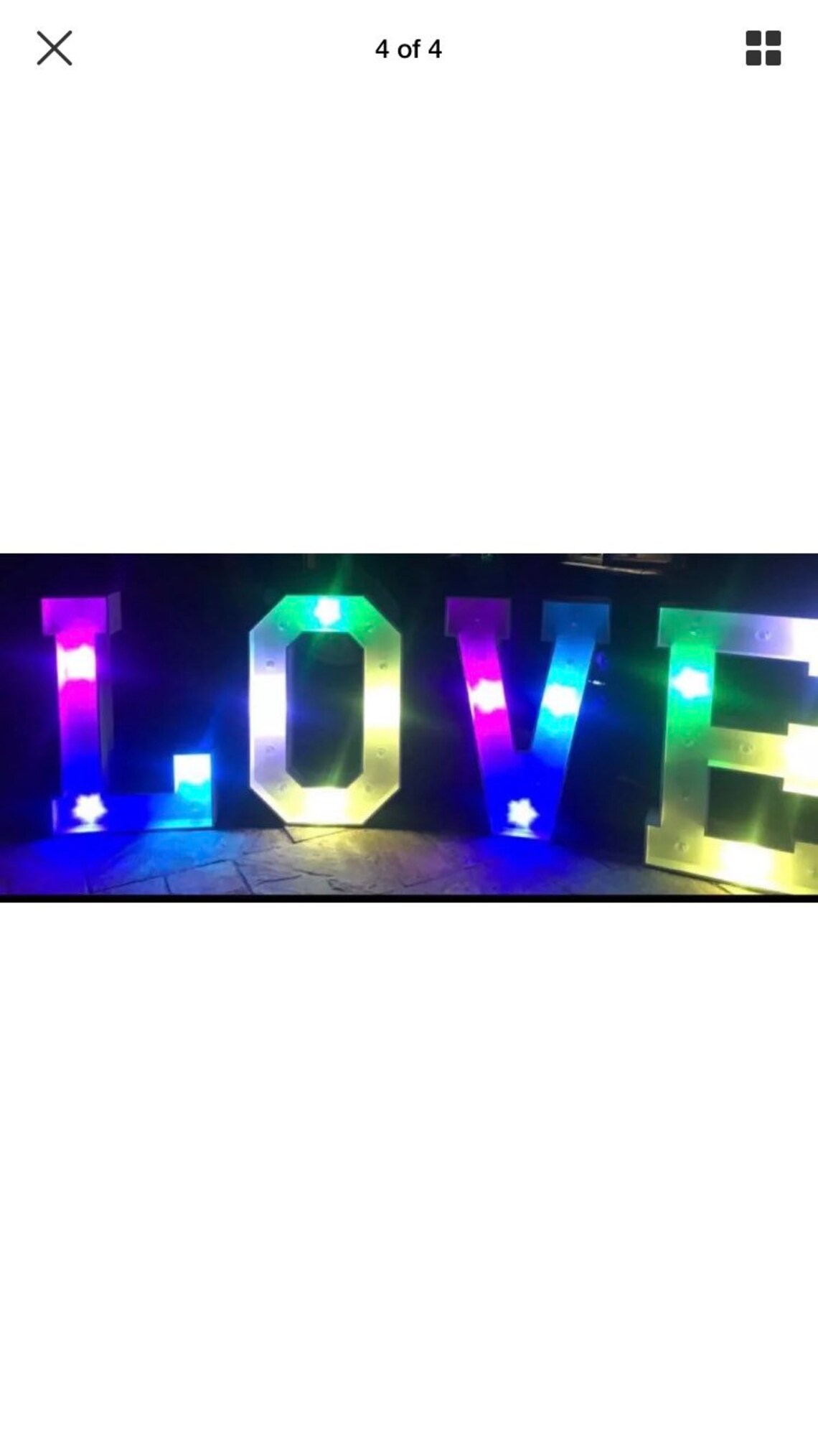 4ft Coloured Led Love Letters, Any Letter Number Available - Etsy