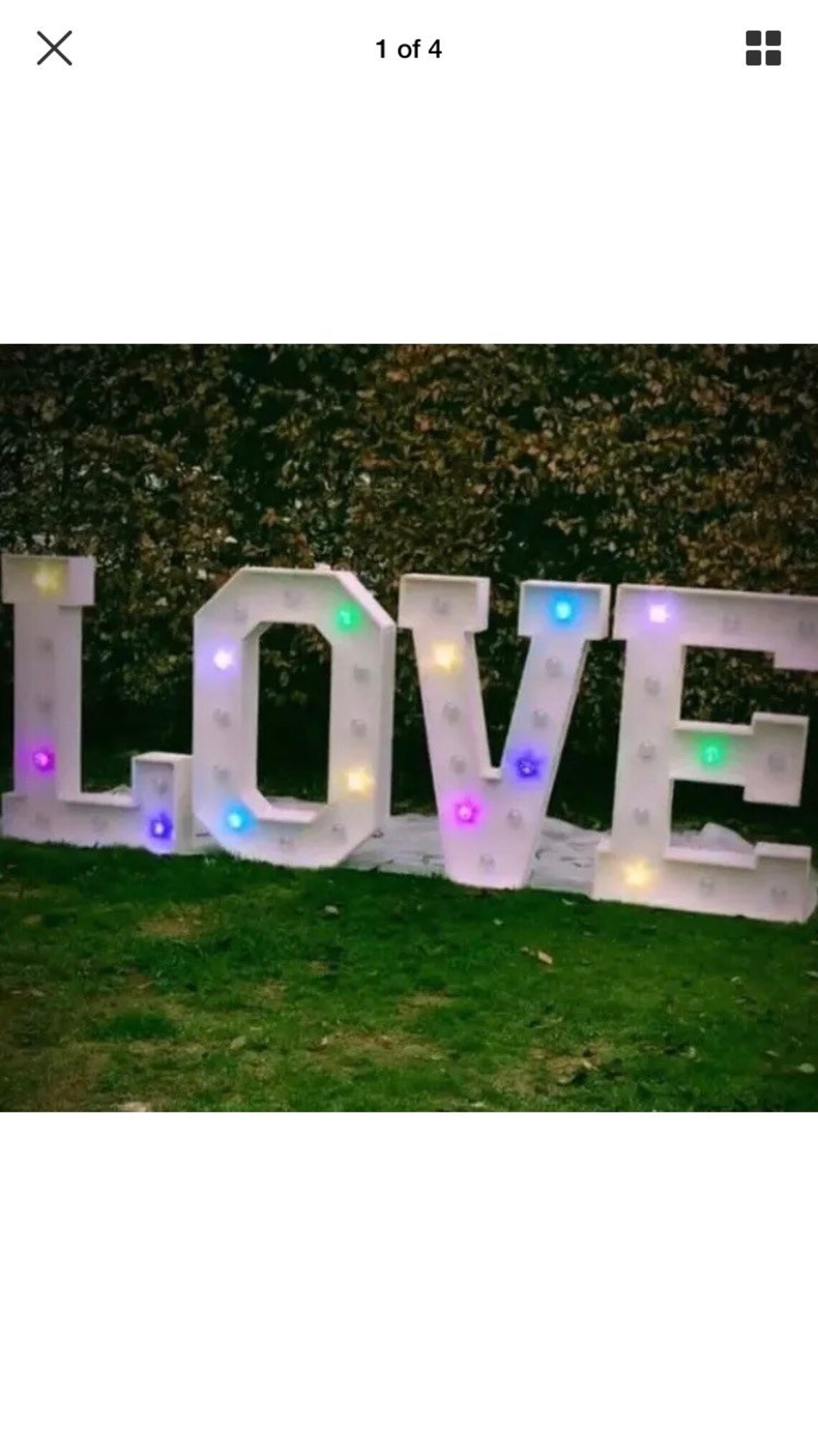 4ft Coloured Led Love Letters, Any Letter Number Available - Etsy