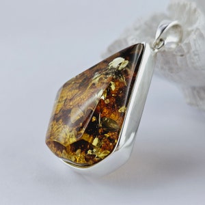 Huge Elegant Shiny Cognac Amber Pendant, Natural Baltic Amber and ...