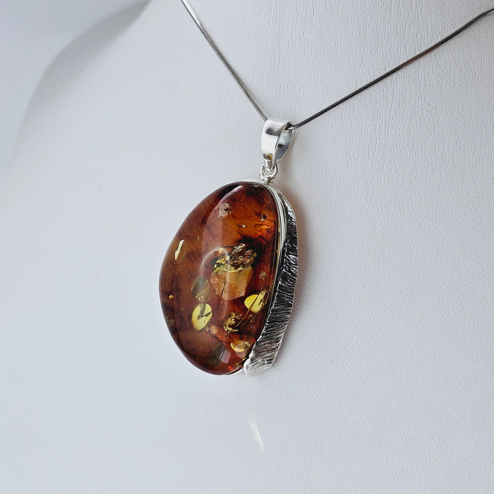 Huge Elegant Shiny Cognac Amber Pendant, Natural Baltic Amber and ...