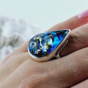 Incredible Light Blue Amber, Natural Baltic Amber Ring, Unique Amber ...