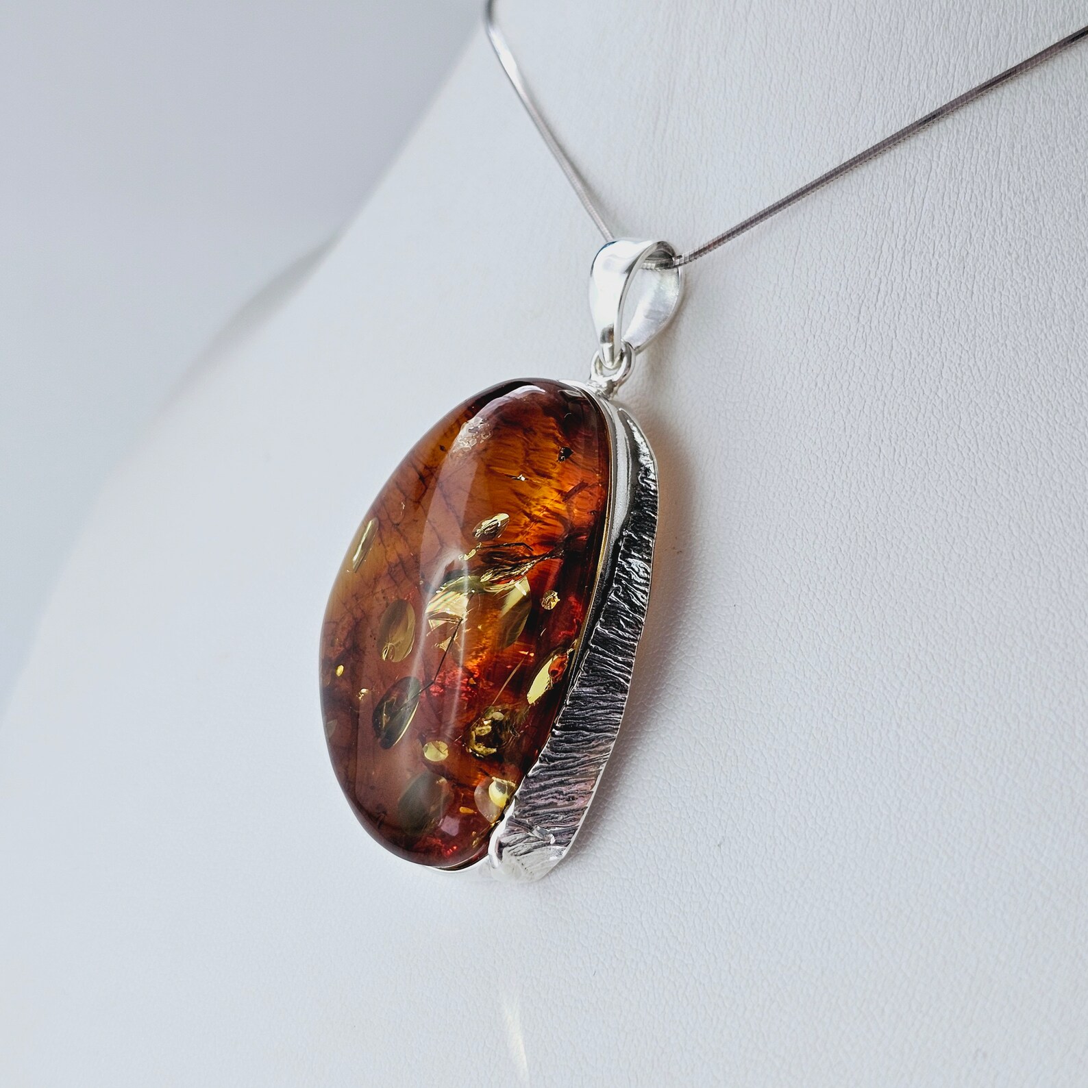 Huge Elegant Shiny Cognac Amber Pendant, Natural Baltic Amber and ...