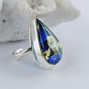 Incredible Light Blue Amber, Natural Baltic Amber Ring, Unique Amber ...