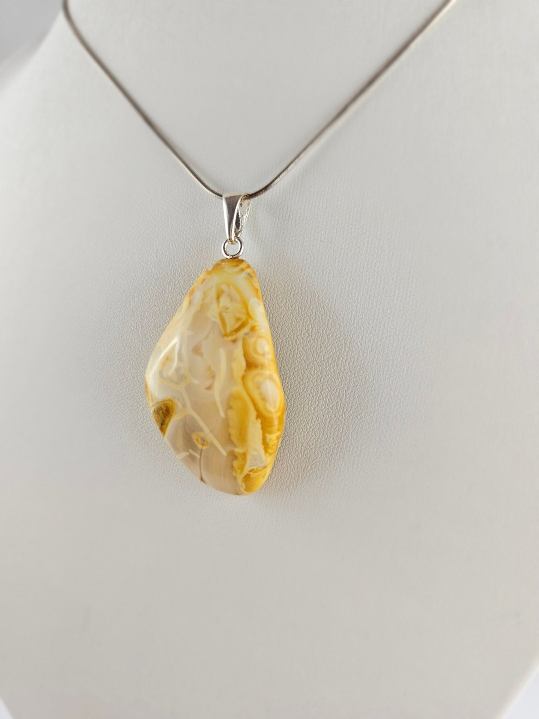 Unique Color Amber Pendant, Natural Baltic Amber and Silver, Genuine ...