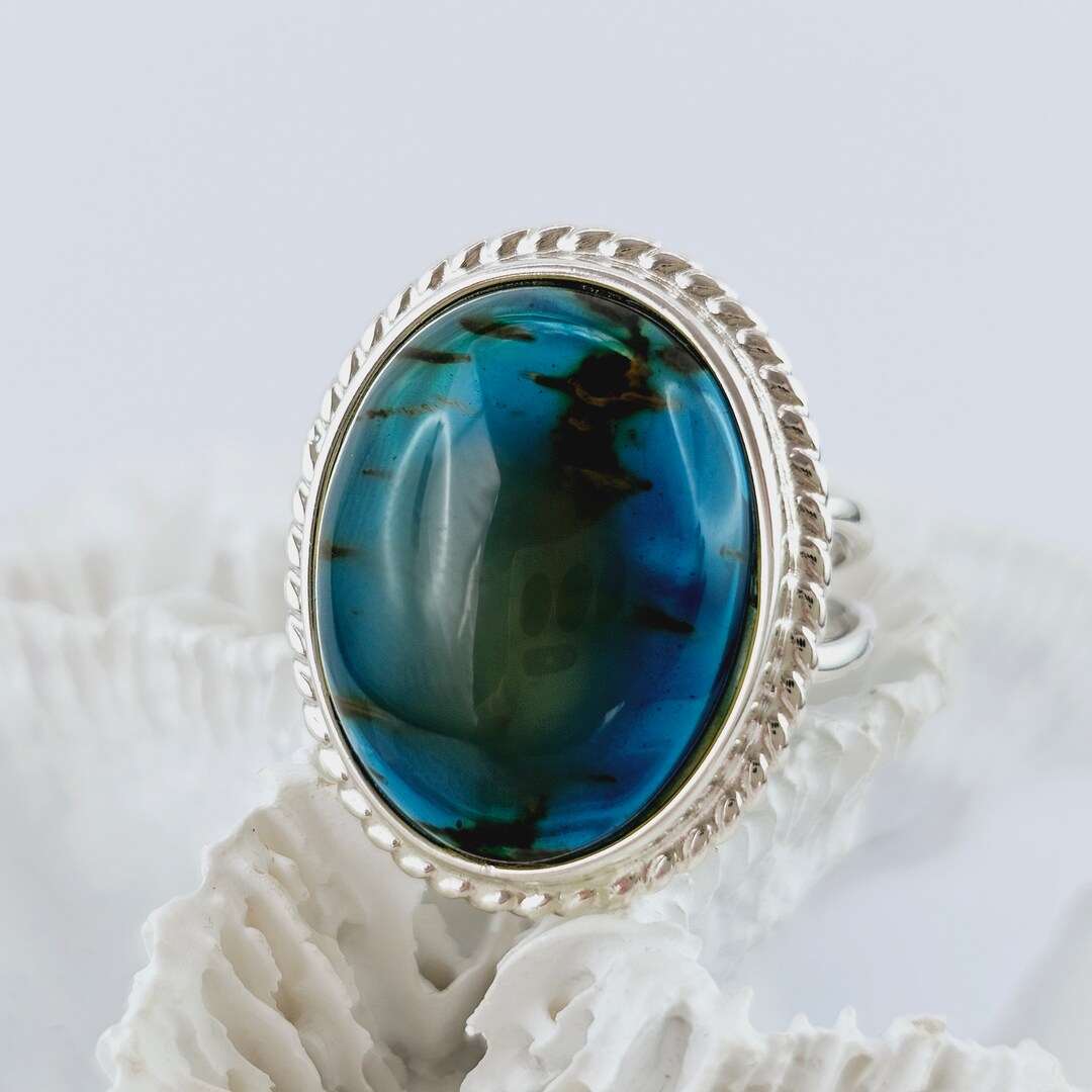 Unique Blue Amber, Natural Baltic Amber Ring, Unique Amber Ring, Amber ...