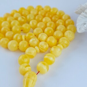 Ø 13mm Royal Baltic Amber Islamic Prayer, 57 Round Beads, 80.49g Rosary ...
