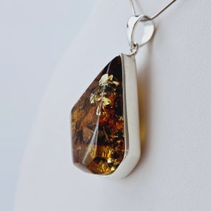 Huge Elegant Shiny Cognac Amber Pendant, Natural Baltic Amber and ...