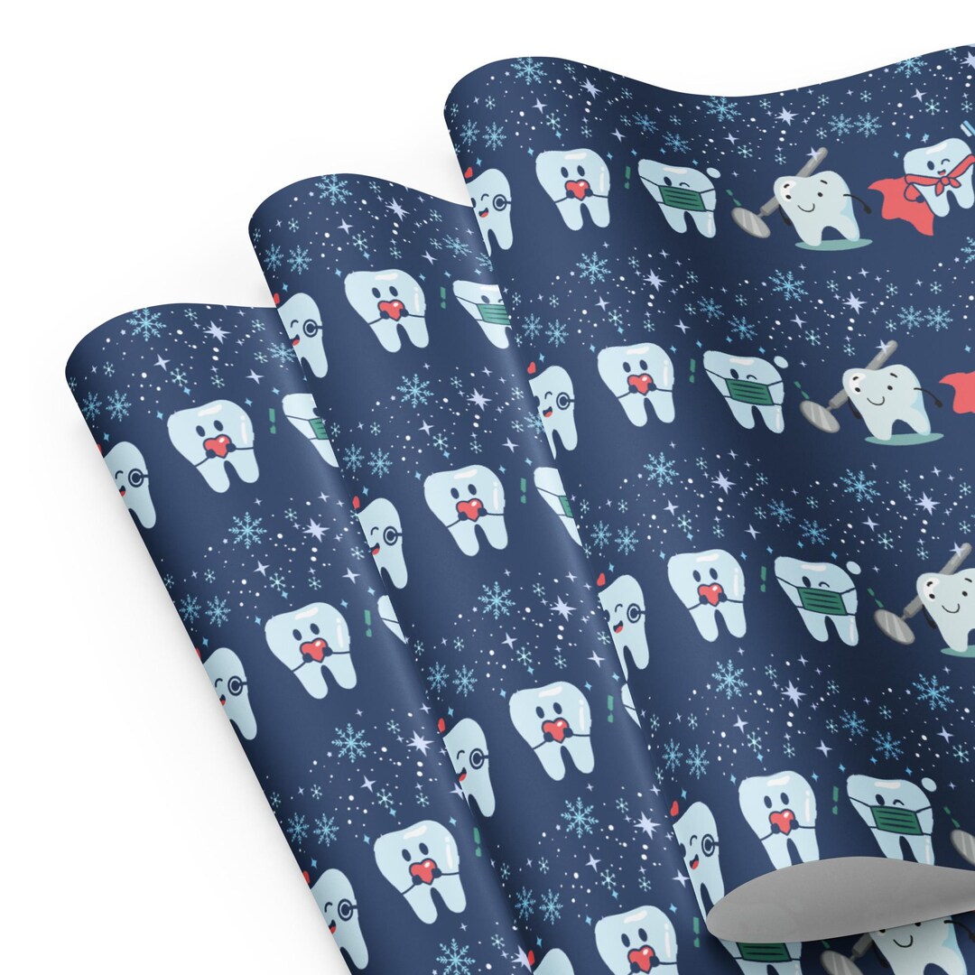 Dental Wrapping Paper Sheets Custom Dentist Gift Wrapping Paper ...