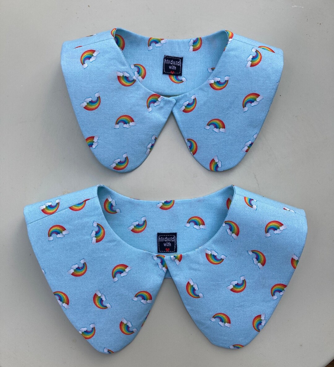 Kids Removable Collar, Girl Peter Pan Collar, light sky blue with ...