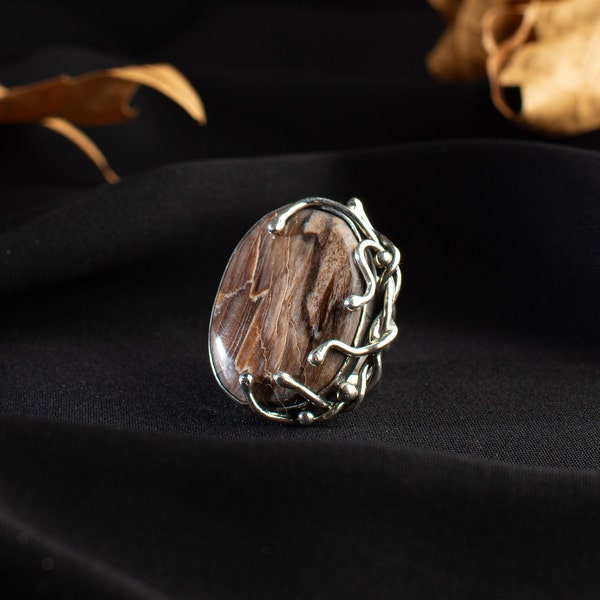 Petrified Wood Ring - Etsy