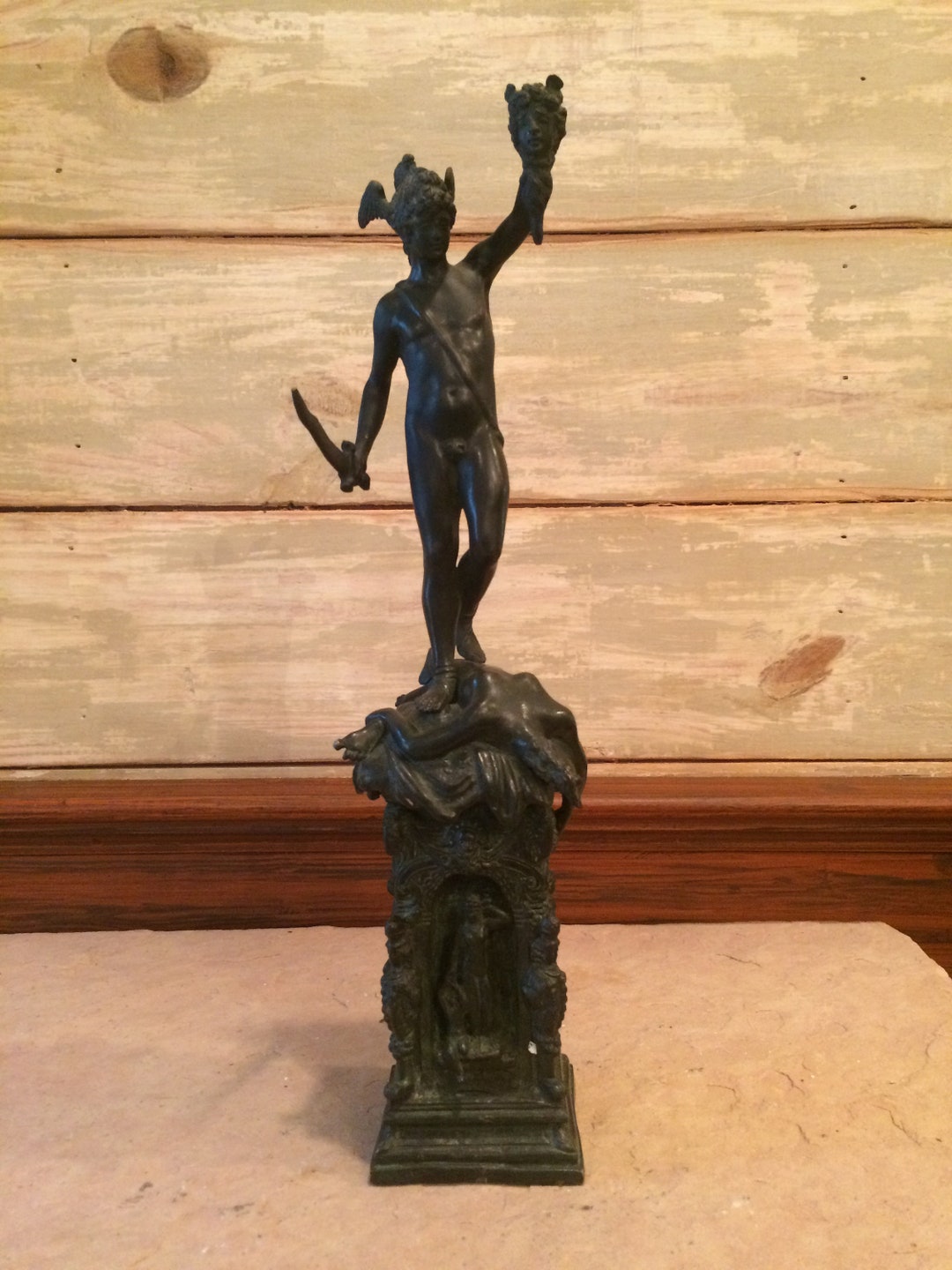 Mythology Depiction With Ornate Base Bronze Patina Statue - Etsy