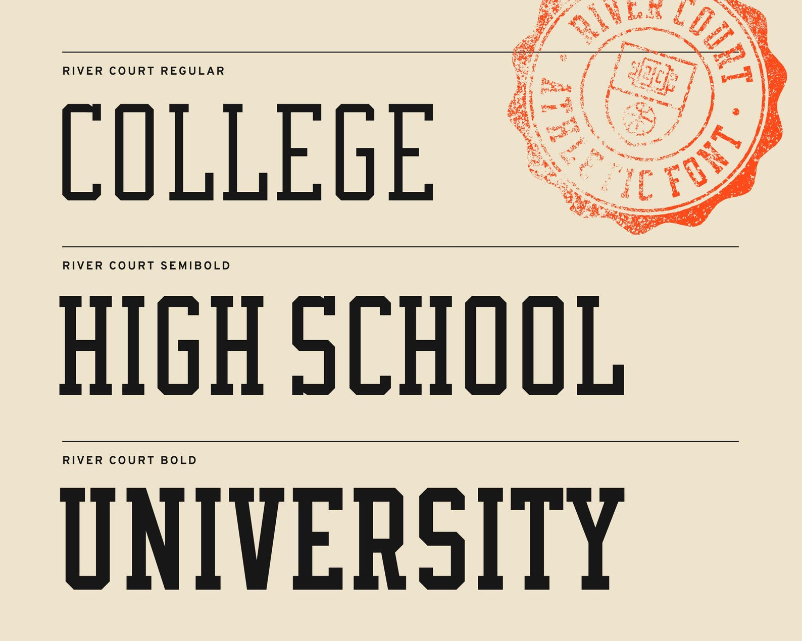 River Court - College Font, University Font, Varsity Font, Athletic ...