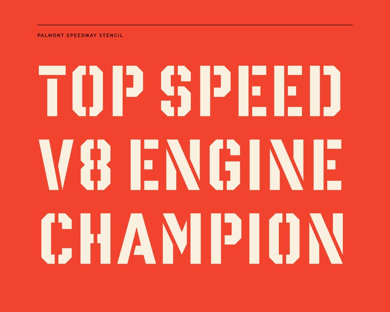 Palmont Speedway - Retro Font, Racing Font, Car Club Font, College Font ...