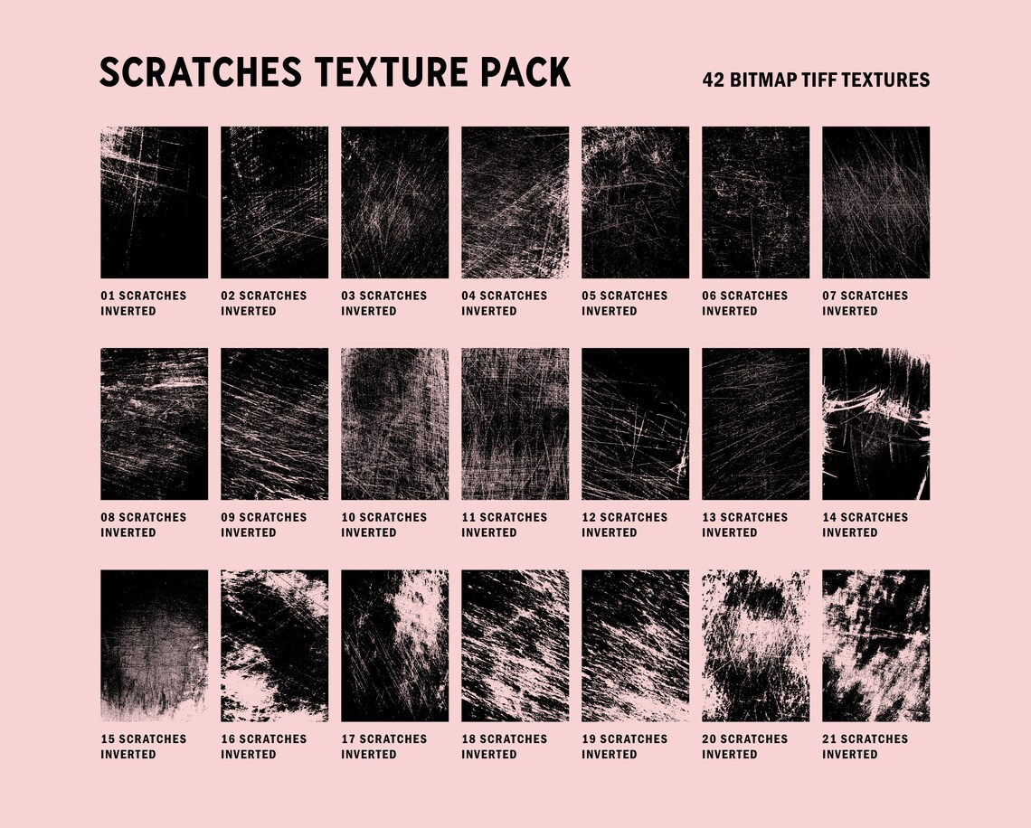 Scratches Texture Pack - 42 Bitmap Tiff Textures - Etsy