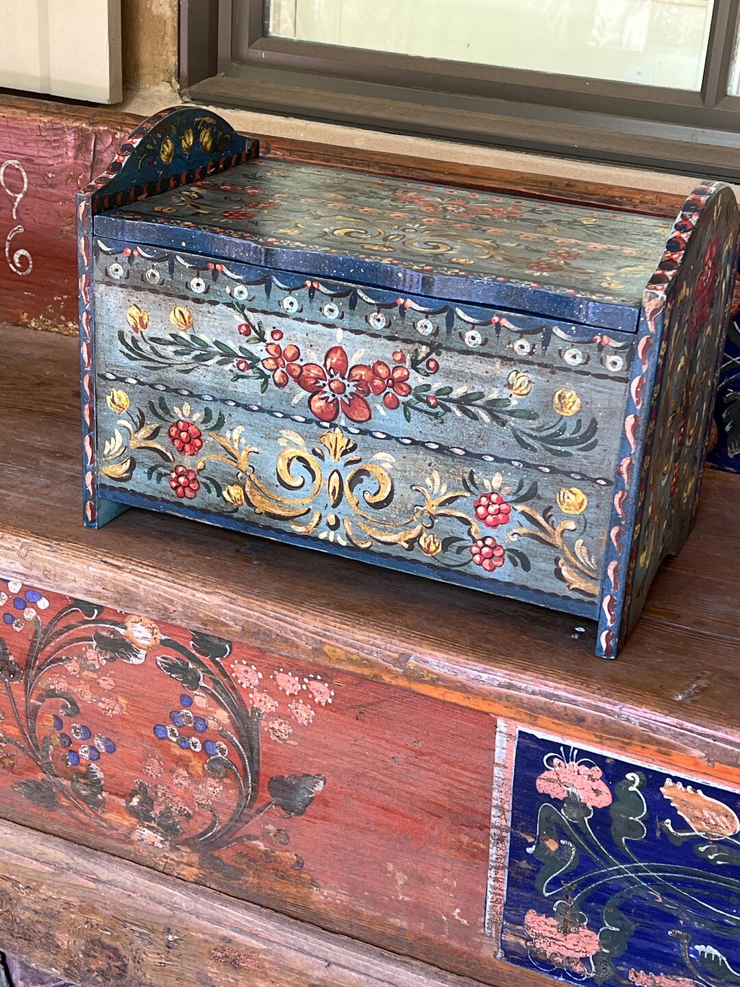 Small Hand Painted Chest - Etsy
