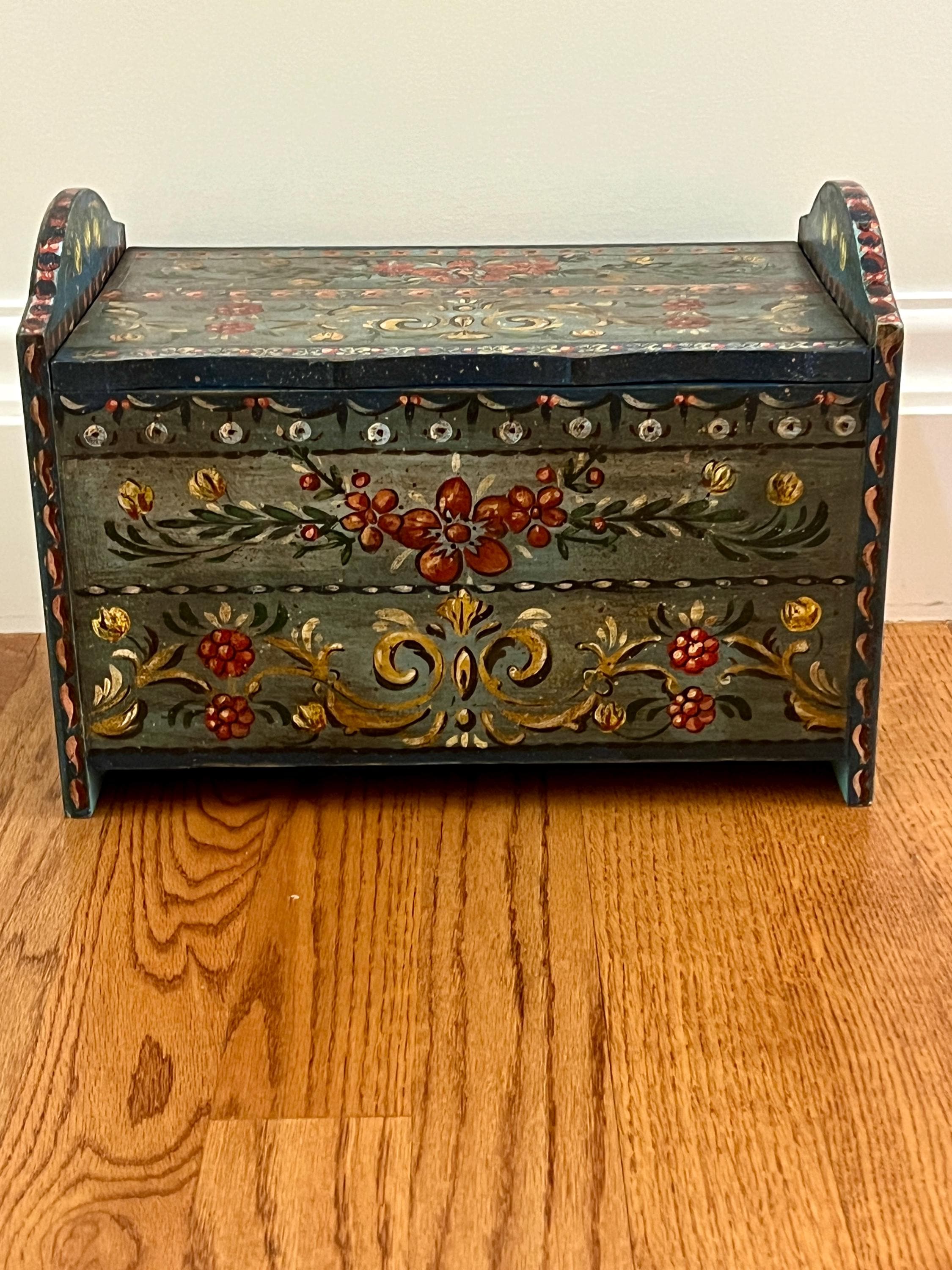 Small Hand Painted Chest - Etsy