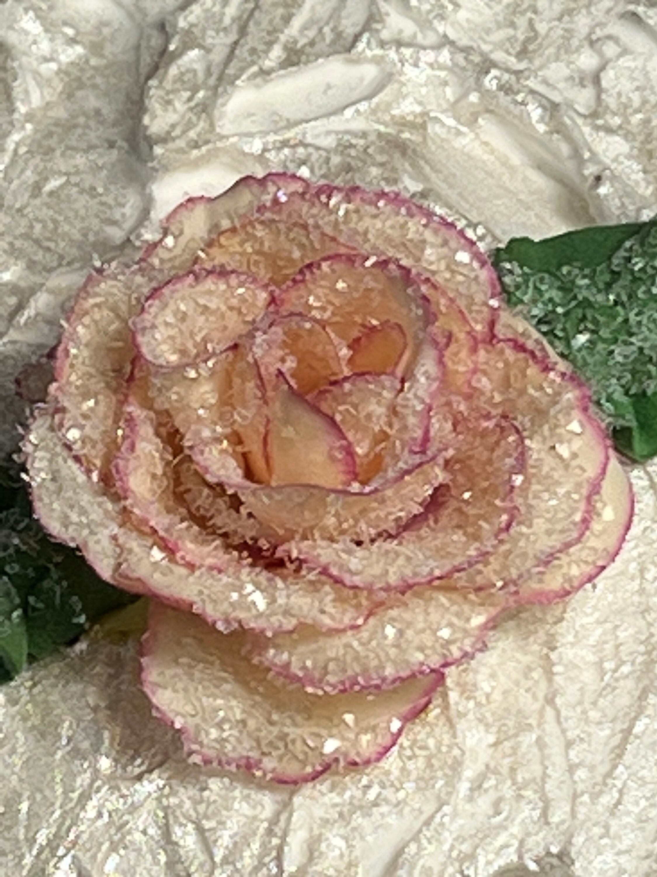 Vintage Iced Square Rose Cake Slice - Etsy