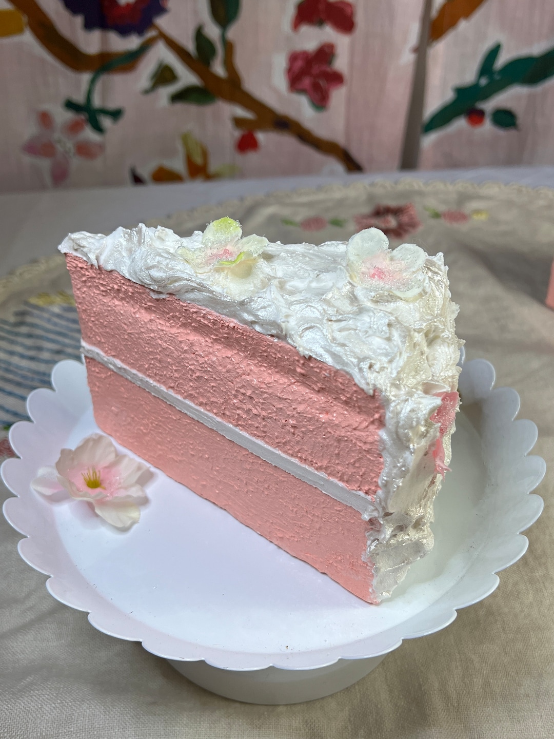 Vintage Pink Iced Cake Slice - Etsy