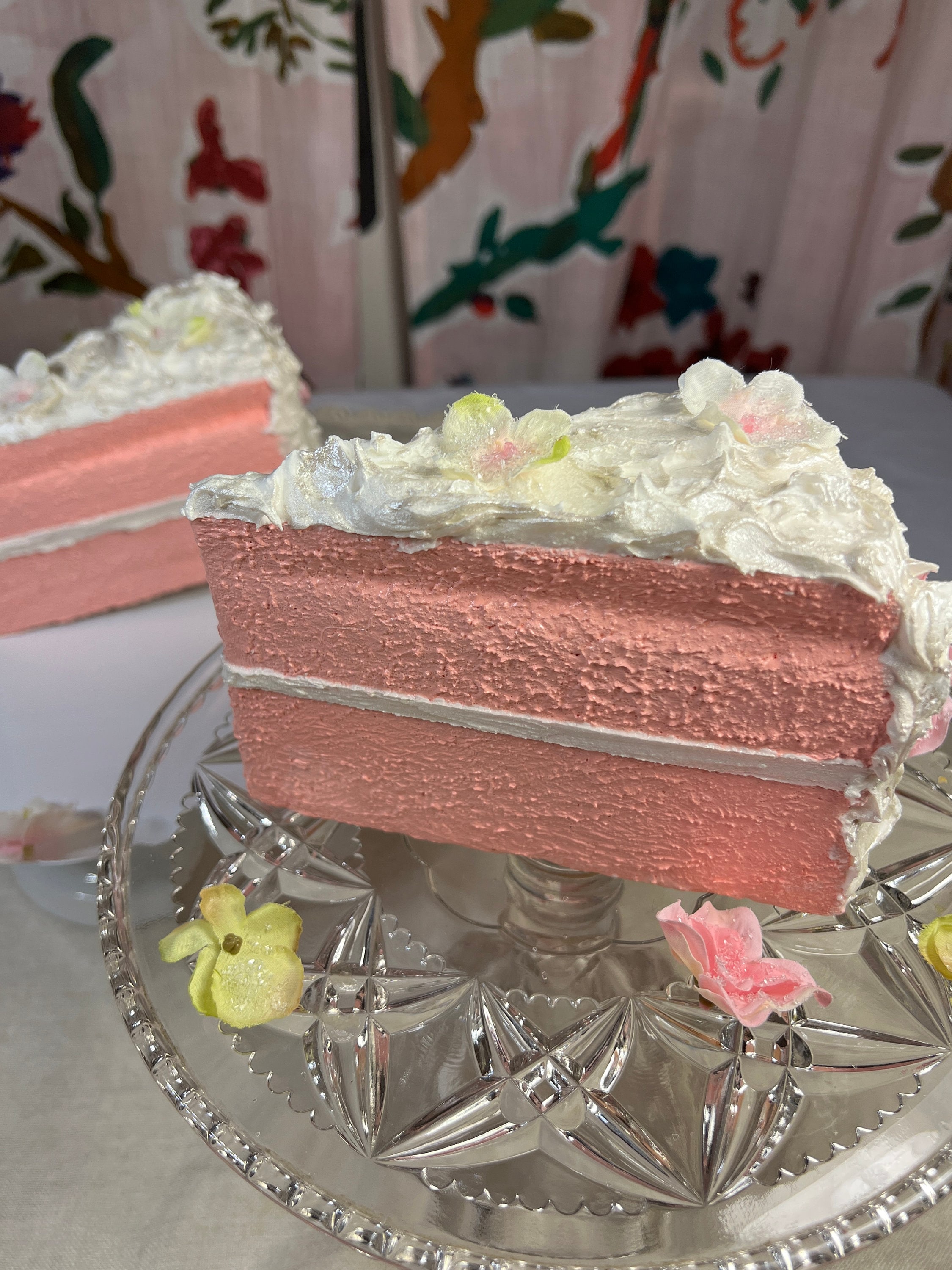 Vintage Pink Iced Cake Slice - Etsy