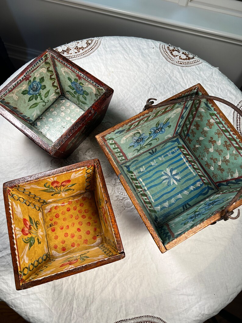 Pair of Hand Painted Flower Boxes - Etsy