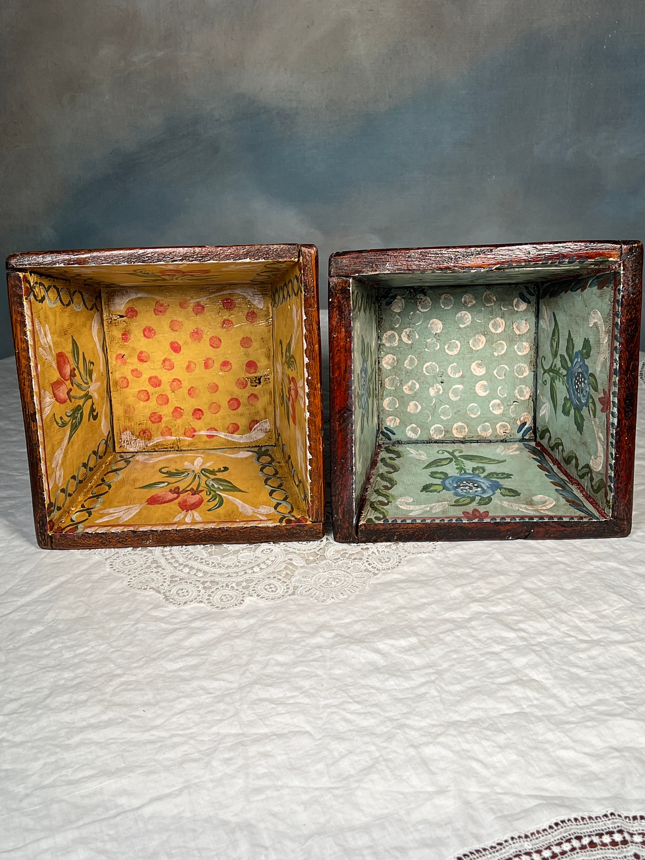 Pair of Hand Painted Flower Boxes - Etsy