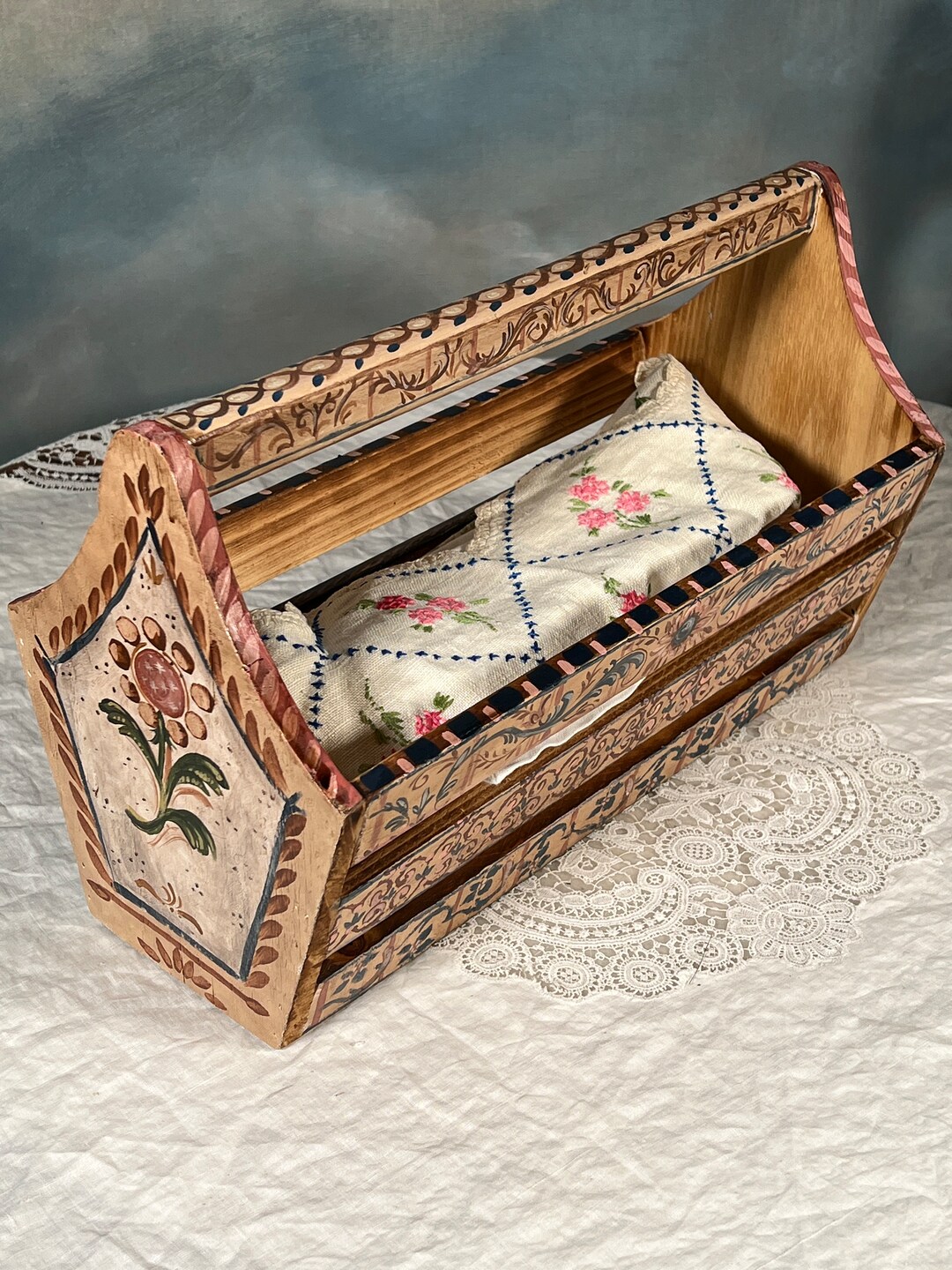 Boho Painted Tool Box Caddy - Etsy